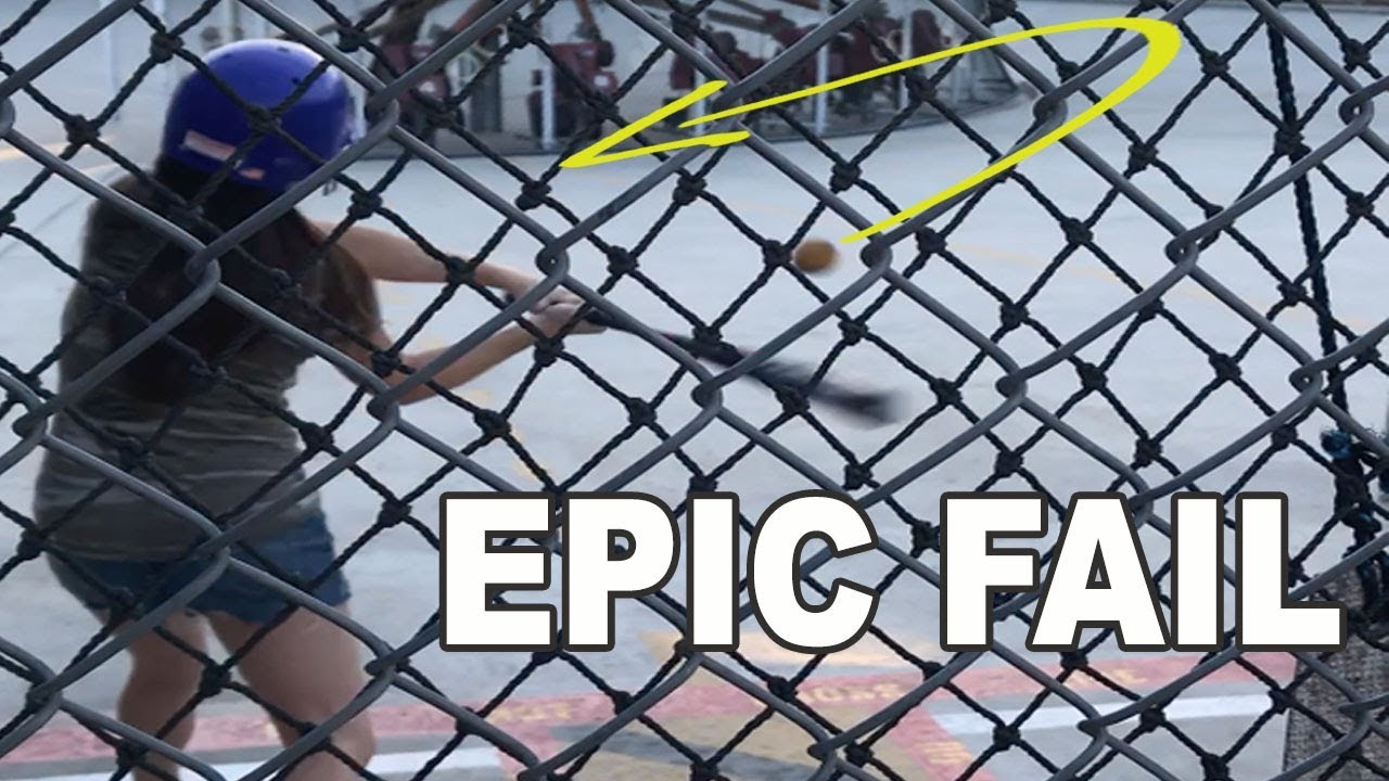 BATTING CAGE FAIL - YouTube