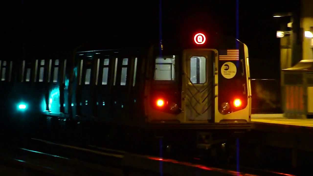 Kawasaki R160-A #8773 on the Q Train at Avenue U - YouTube