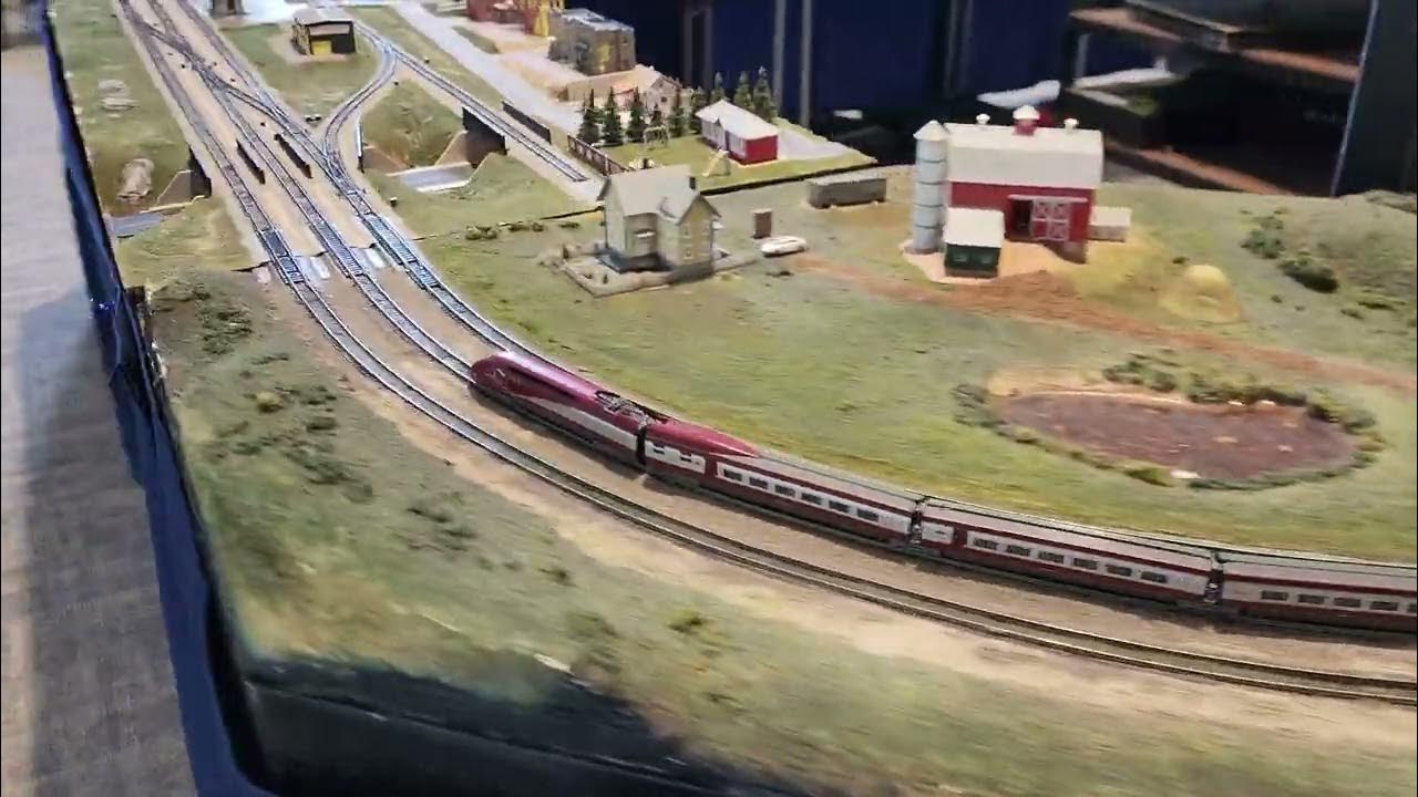 Kato N Scale Thalys train on Northern Virginia NTrak layout - YouTube
