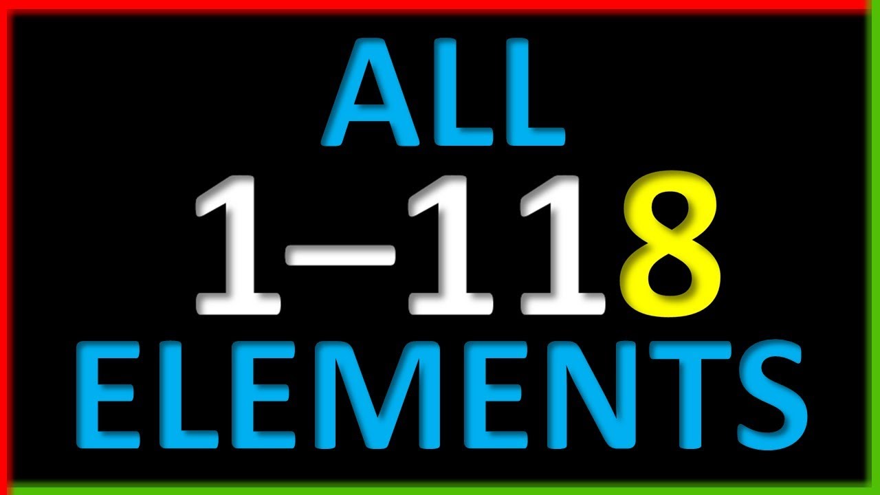 ALL 118 ELEMENTS ATOMIC NUMBER MASS NUMBER ATOMIC WEIGHT TOTAL ELEMENTS ...