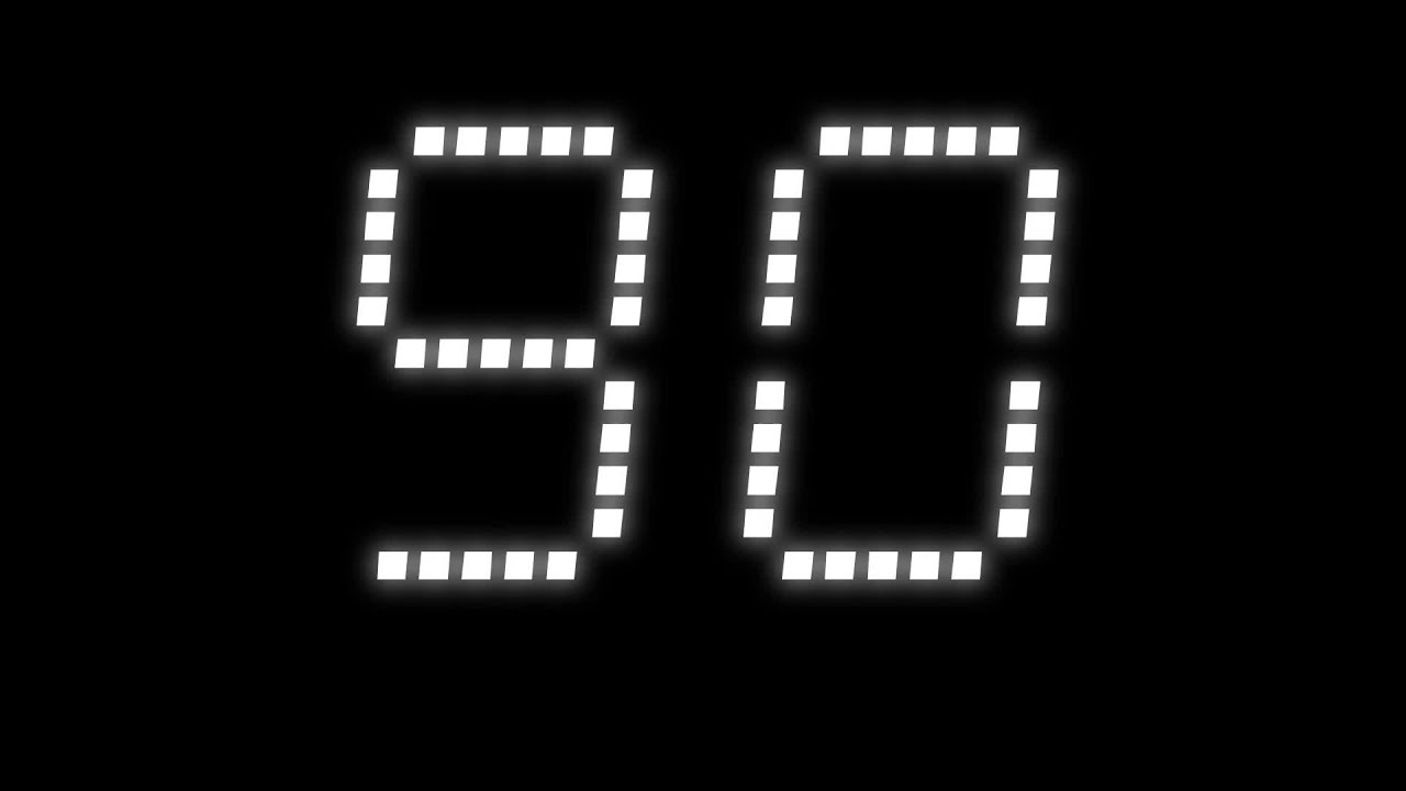 90 seconds Countdown Timer | LED Glow | White on Black - YouTube
