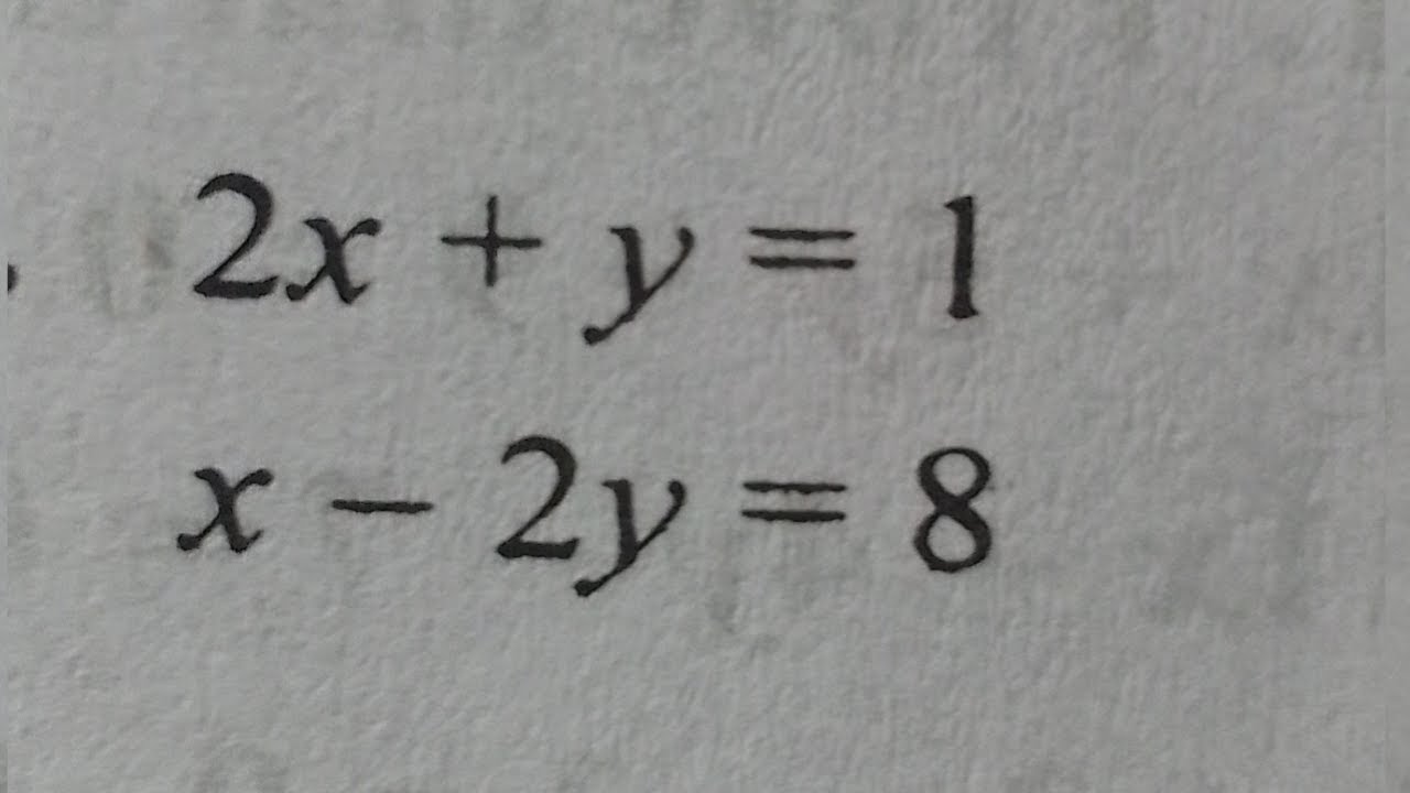 Using Determinants Solve The Equations 2x Y 1 X 2y 8 YouTube Using Determinants Solve The Equations 2x Y 1 X 2y 8 YouTube