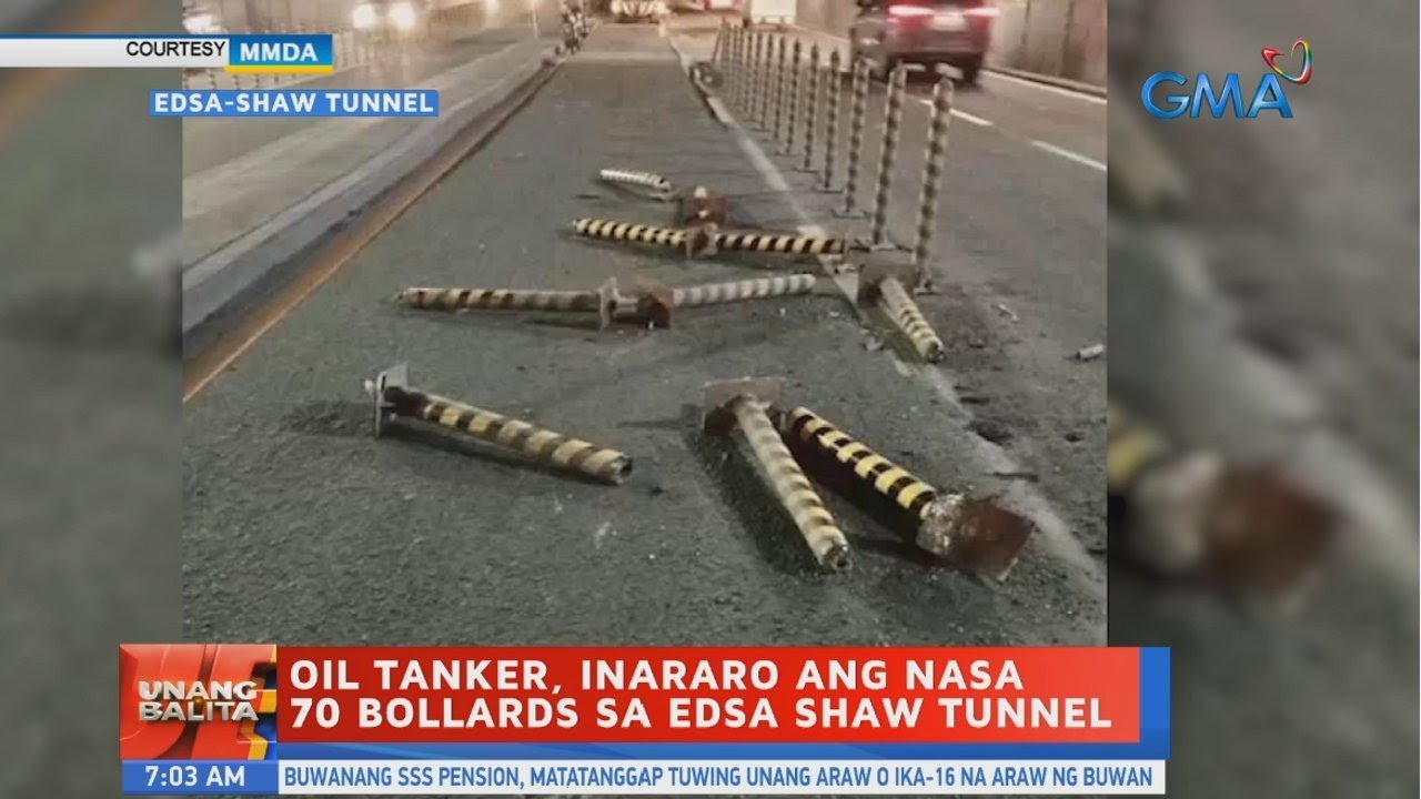 UB: Oil tanker, inararo ang nasa 70 bollards sa EDSA Shaw tunnel - YouTube