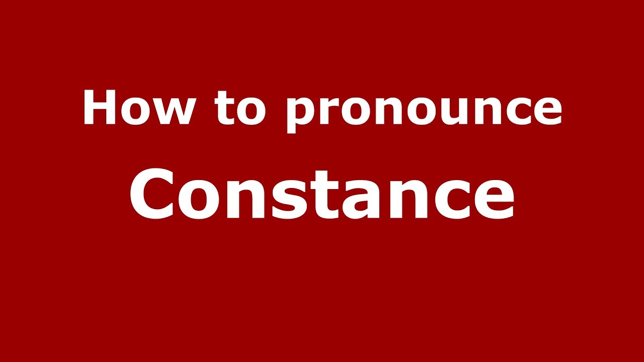 How is Constance pronounced in US - PronounceNames.com - YouTube