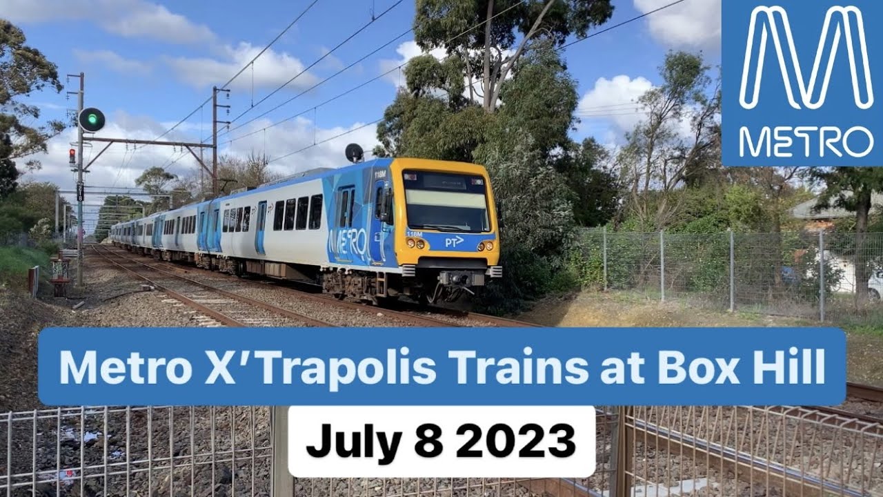 Metro X'Trapolis Trains at Box Hill - YouTube