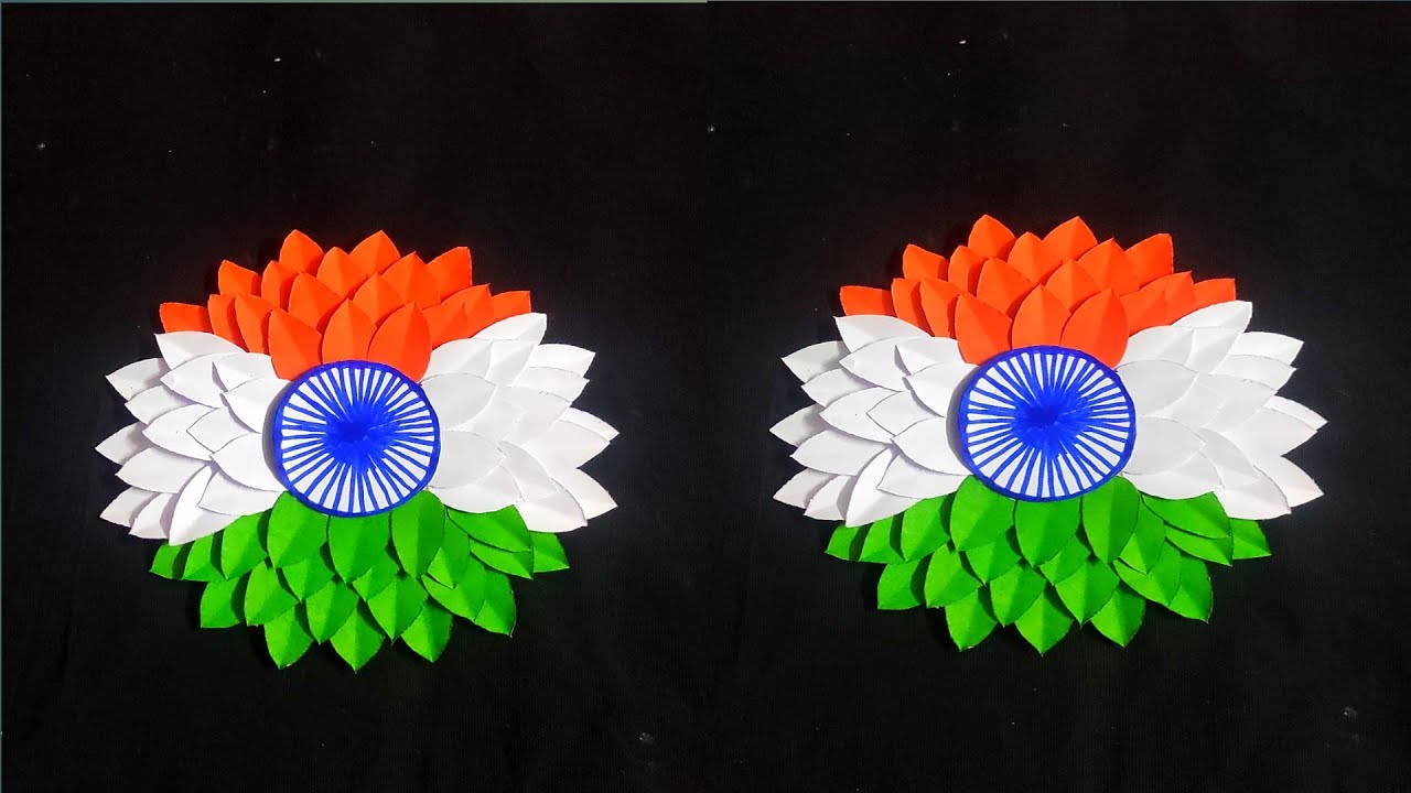 Tricolor Paper Craft Wall Hanging Idea | Paper Craft For Room ...