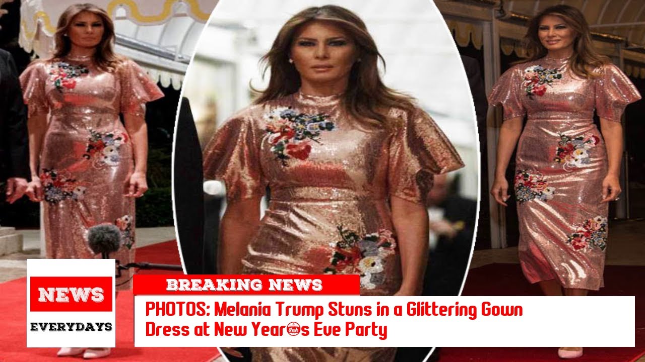 PHOTOS: Melania Trump Stuns in a Glittering Gown Dress at New Year’s ...