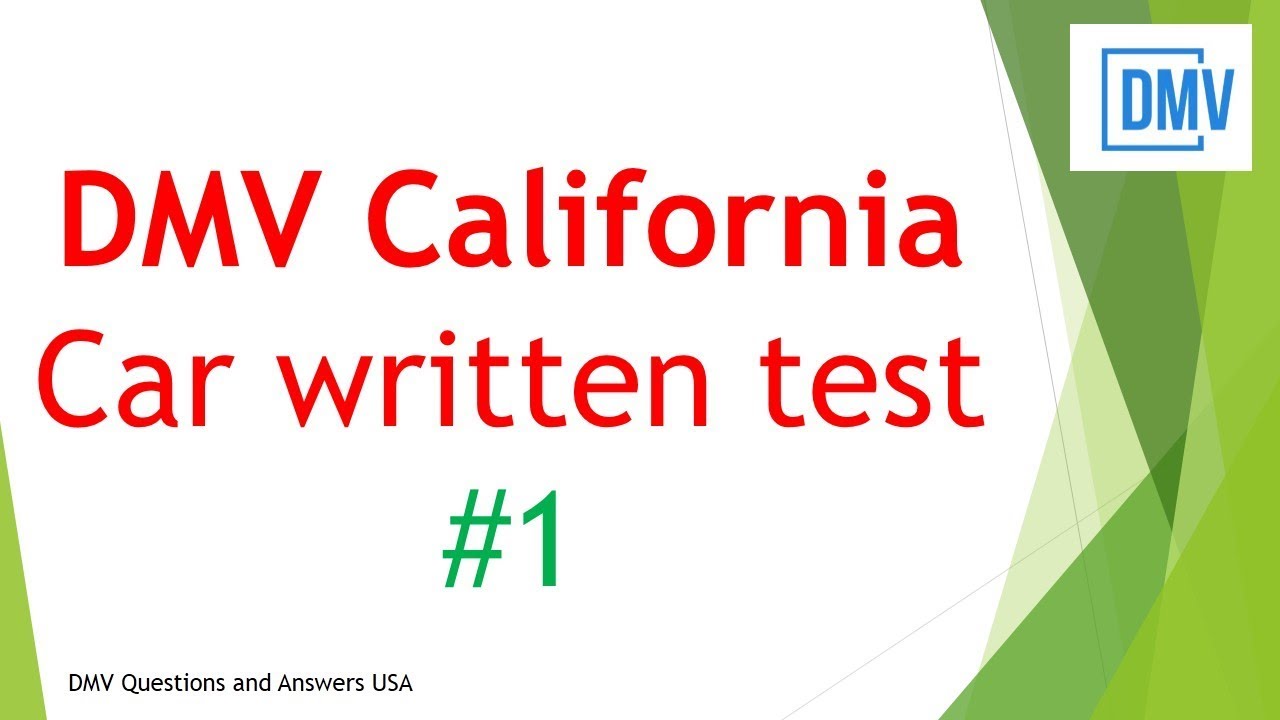 DMV California Driving license written test 2018 #1 5 Different Written ...