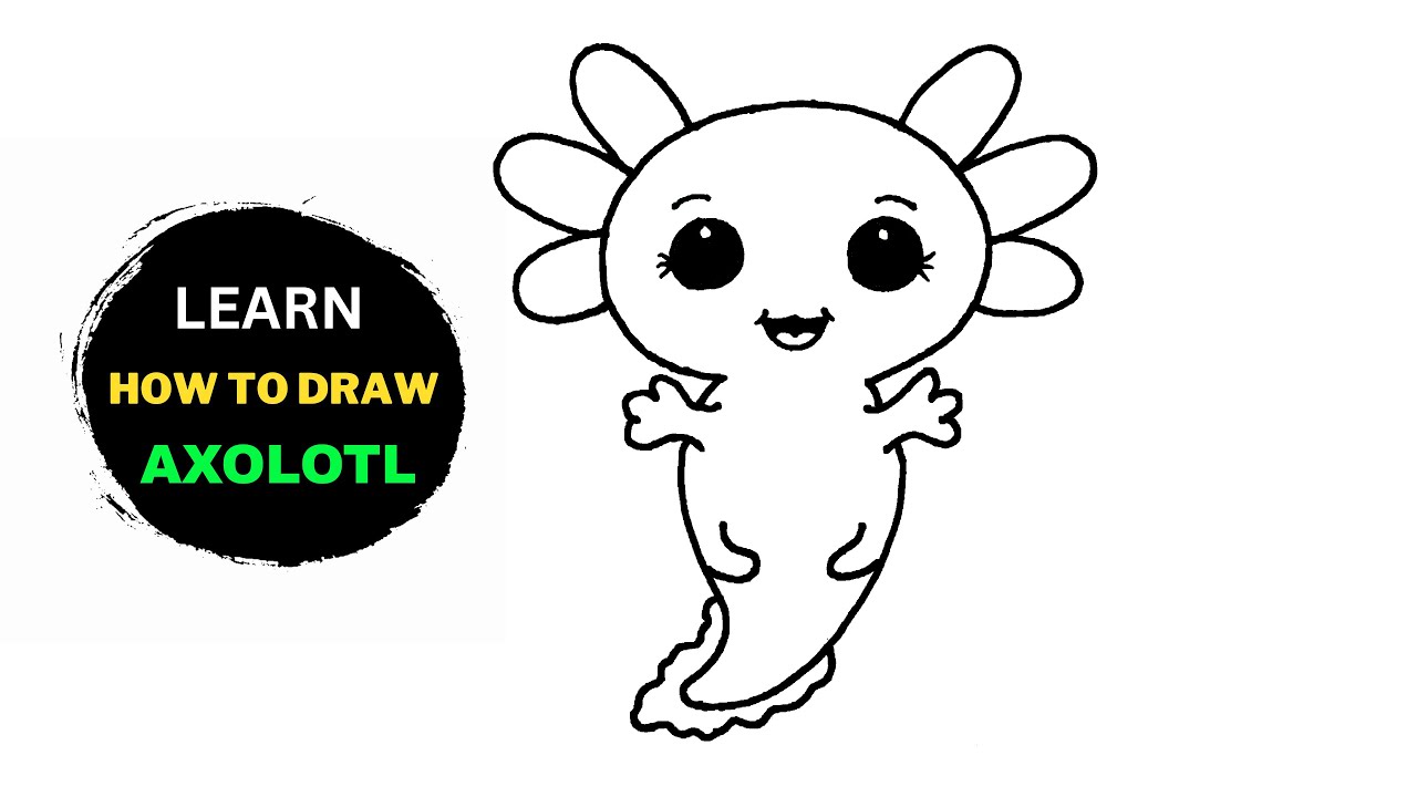 How To Draw A Axolotl | Cute Kawaii Animals Easy To Draw - YouTube