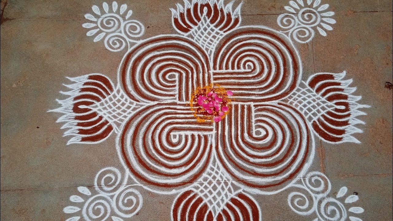 Somavara Special Simple padi kolam design 🙏🙏🙏🙏🙏 - YouTube