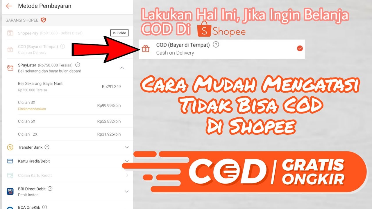 Cara Mengatasi Tidak Bisa COD Di Shopee - YouTube