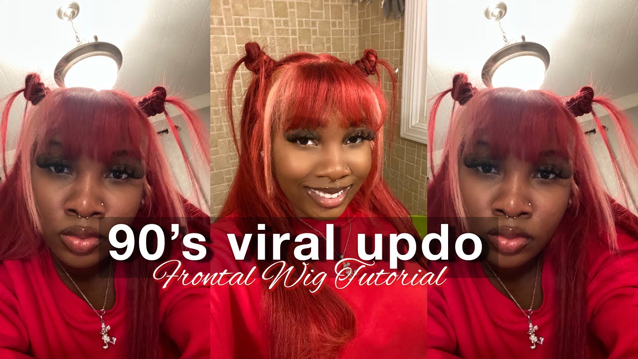 90’s half up half down updo frontal tutorial | Cute hairstyles using ...