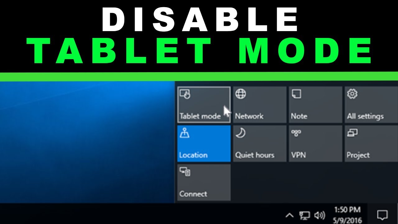 Disable tablet mode Windows 10 - YouTube