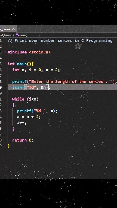 Printing series of even numbers in C Programing #shorts #cprogramming #trending #coding - YouTube