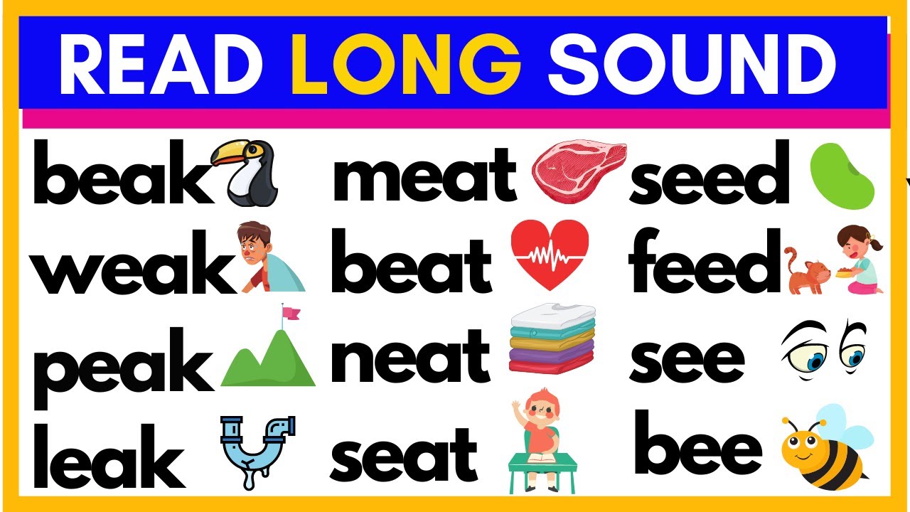 LEARN TO READ LONG SOUND / E / with SENTENCES / PHONICS / ALPHABETS ...