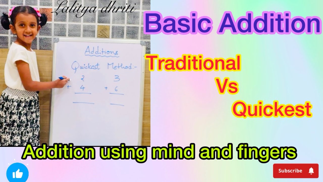 Basic addition to Pre school Students|Quickest way using Brain and ...