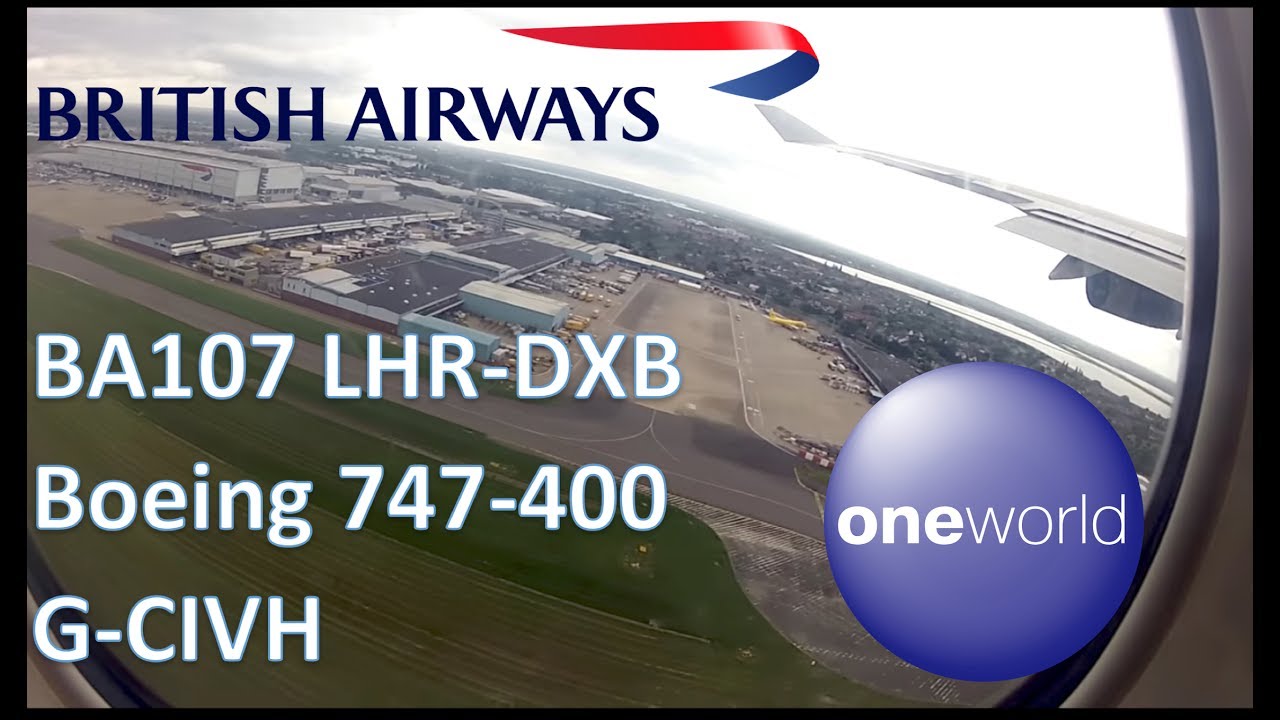 **B747**British Airways Flight BA107 World Traveller Boeing G-CIVH LHR ...