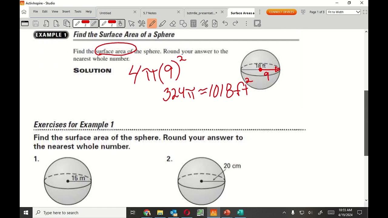 Geometry 2 Surface Areas and Volumes of Spheres - YouTube