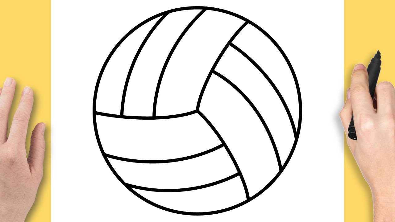 How to Draw a Volleyball Step by Step | Easy Sports Drawing Tutorial ...