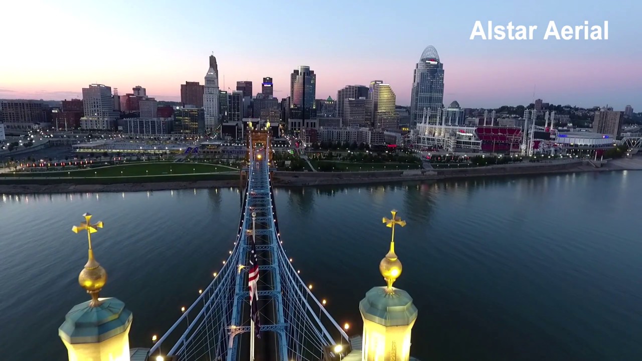 Cincinnati Banks Flyover - YouTube