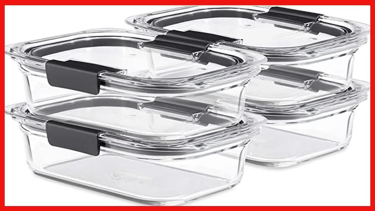 Rubbermaid Brilliance Glass Storage 3 2 Cup Food Containers with Lids ...
