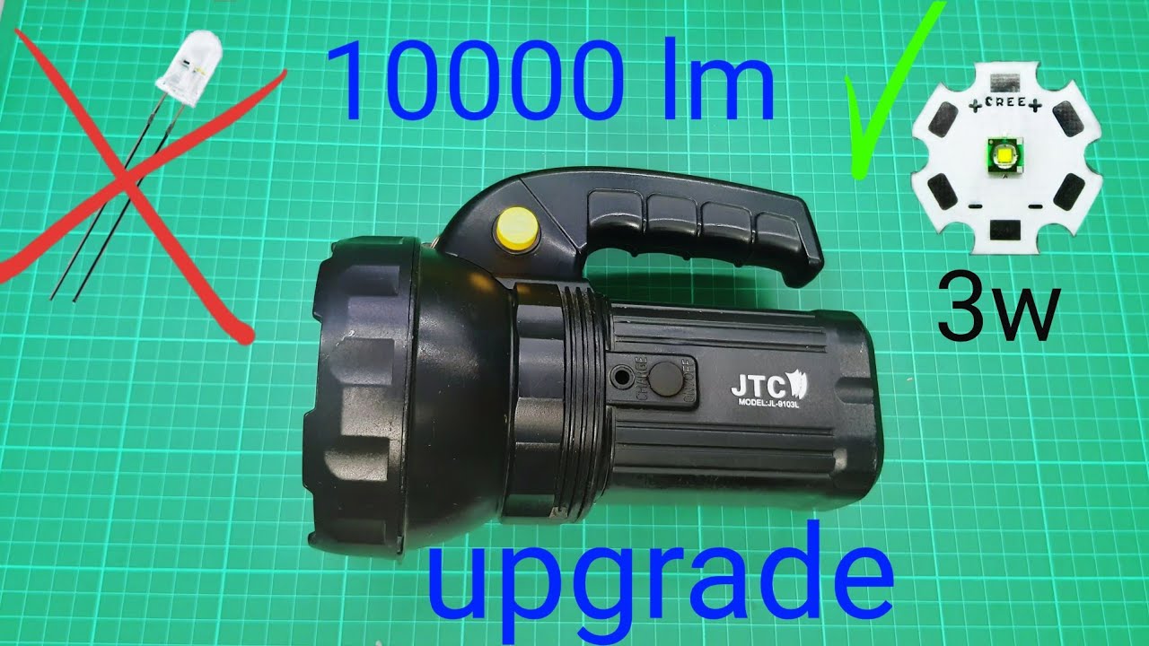 diy strong LED light _ upgrading old flashlight - YouTube