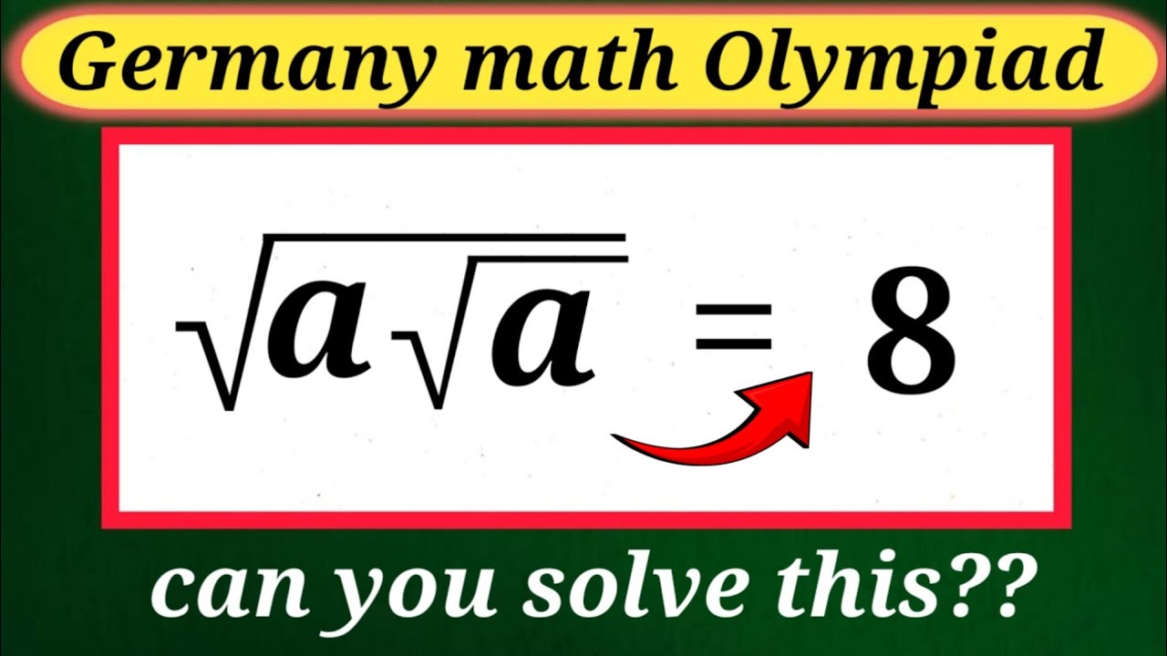 Germany | Nice Math Olympiad Algebra Question | Can you solve this ...