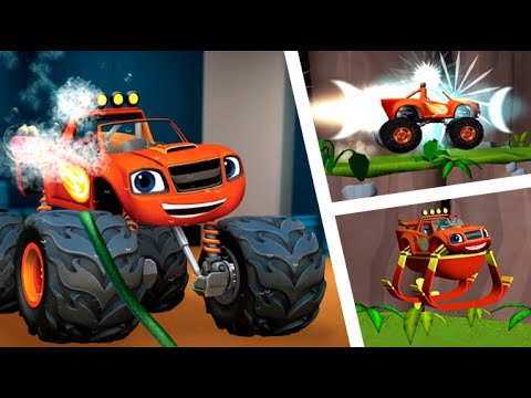 Blaze Obstacle Course and Car Wash - YouTube