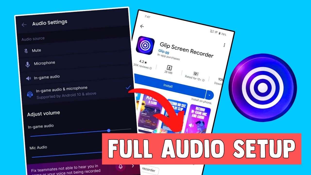 Glip Screen Recorder : Audio Setup / #glip - YouTube