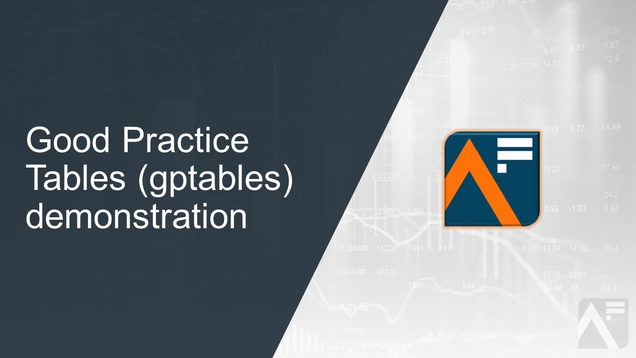 Good Practice Tables (gptables) demonstration - YouTube