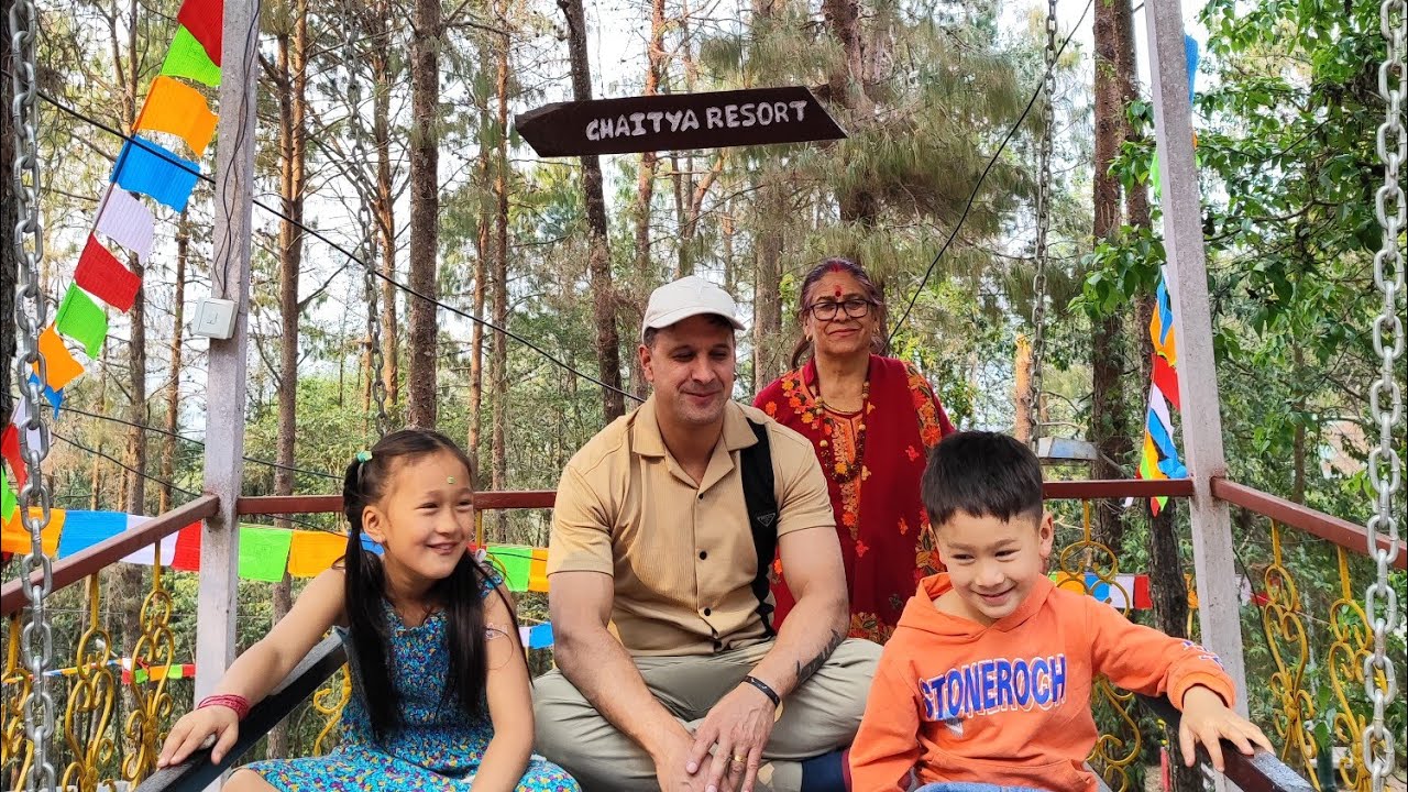 Jarshing pauwa "Chaitya resort"//nepali New year trip with family - YouTube