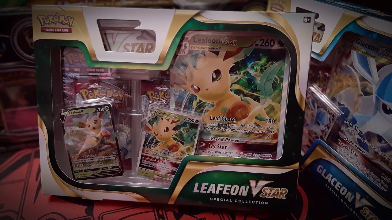 Pokemon TCG Leafeon VSTAR Special Collection BOX (Opening kart PL ...