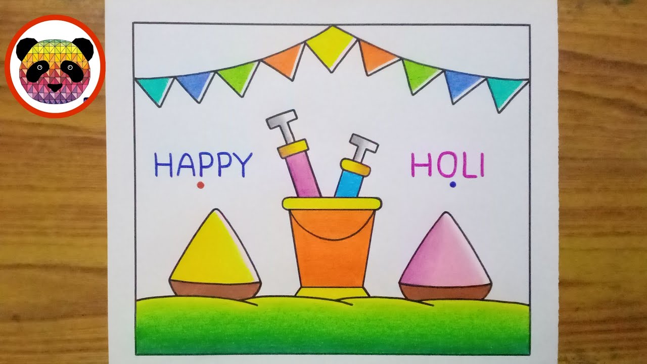Holi Drawing / Holi Drawing Easy / Holi Special Drawing / Holi Festival ...