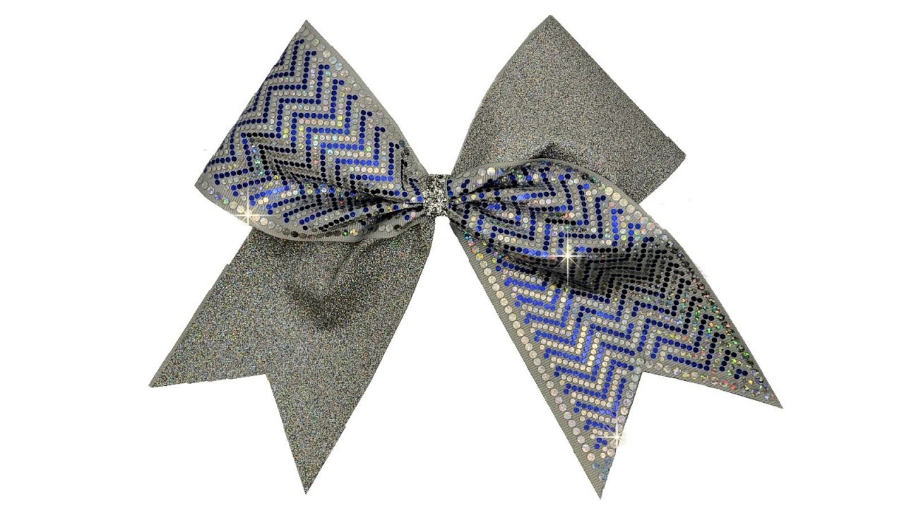 How To Make A Holographic Chevron Spangle Cheer Bow - YouTube