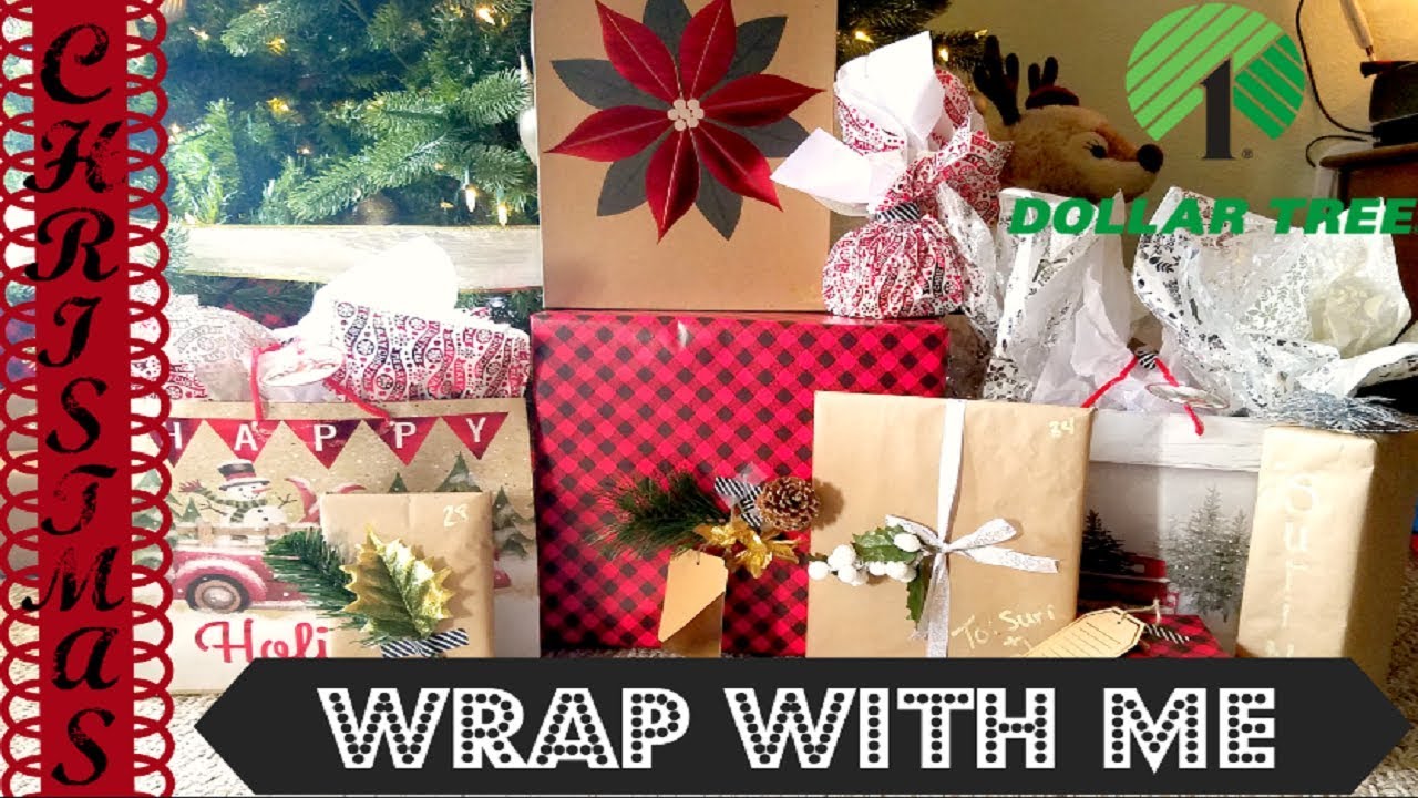Wrap With Me! - Dollar Tree DIY Christmas Wrapping & Christmas Q&A Tag ...