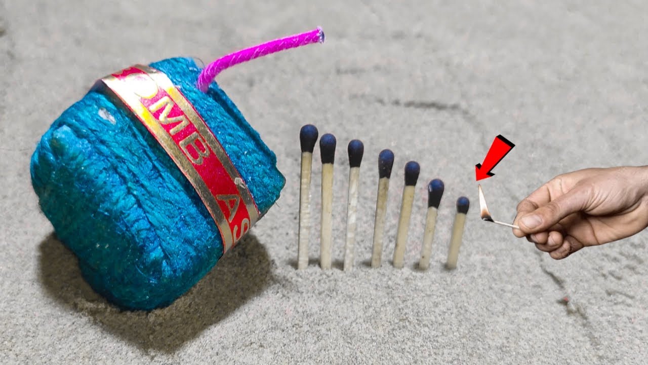 Matchstick Chain Reaction Domino Vs Diwali Crackers Amazing Experiment ...