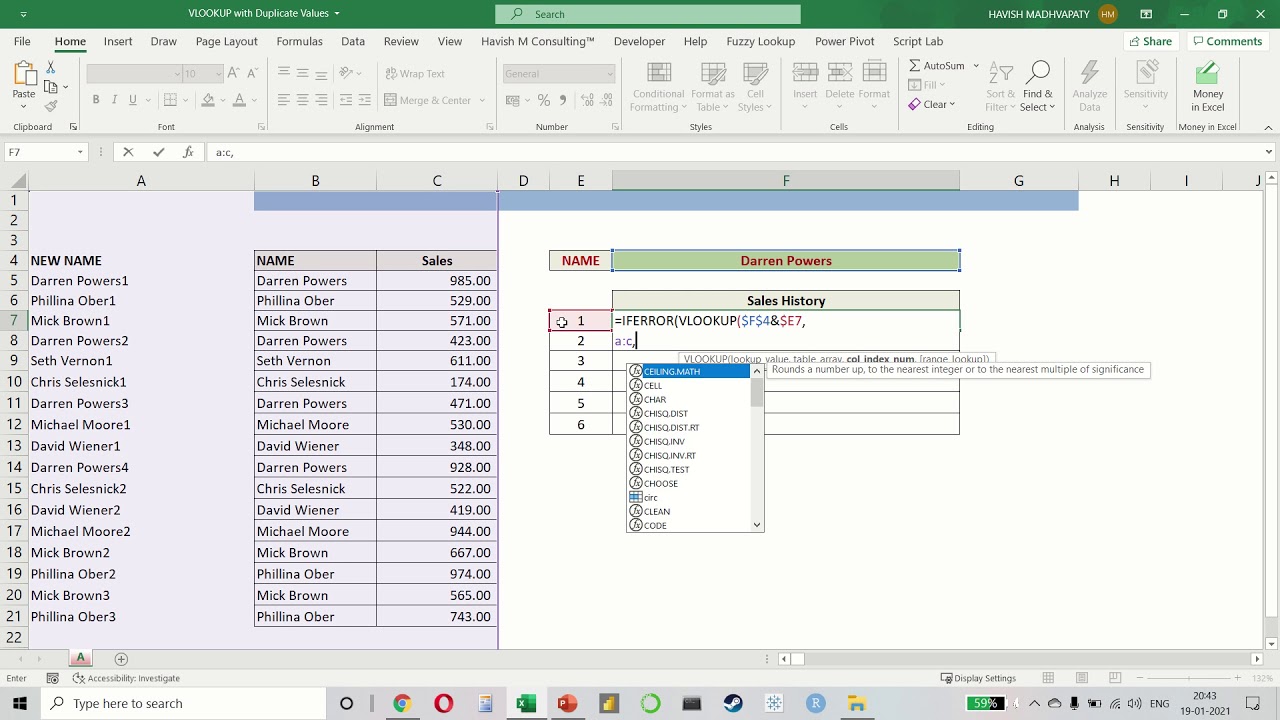 093 VLOOKUP With Duplicate Values YouTube 093 VLOOKUP With Duplicate Values YouTube
