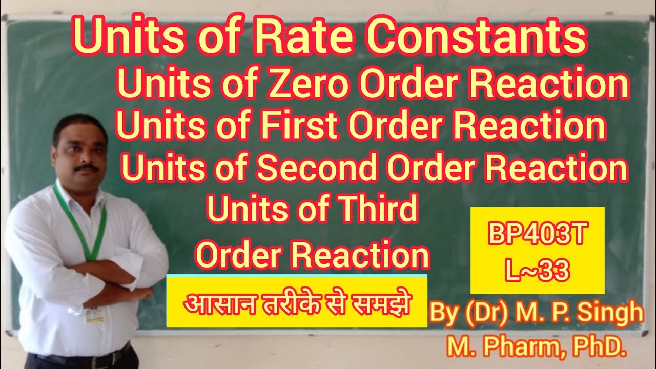 Units of Rate Constant | Zero, First, Second Third Order | Physical ...