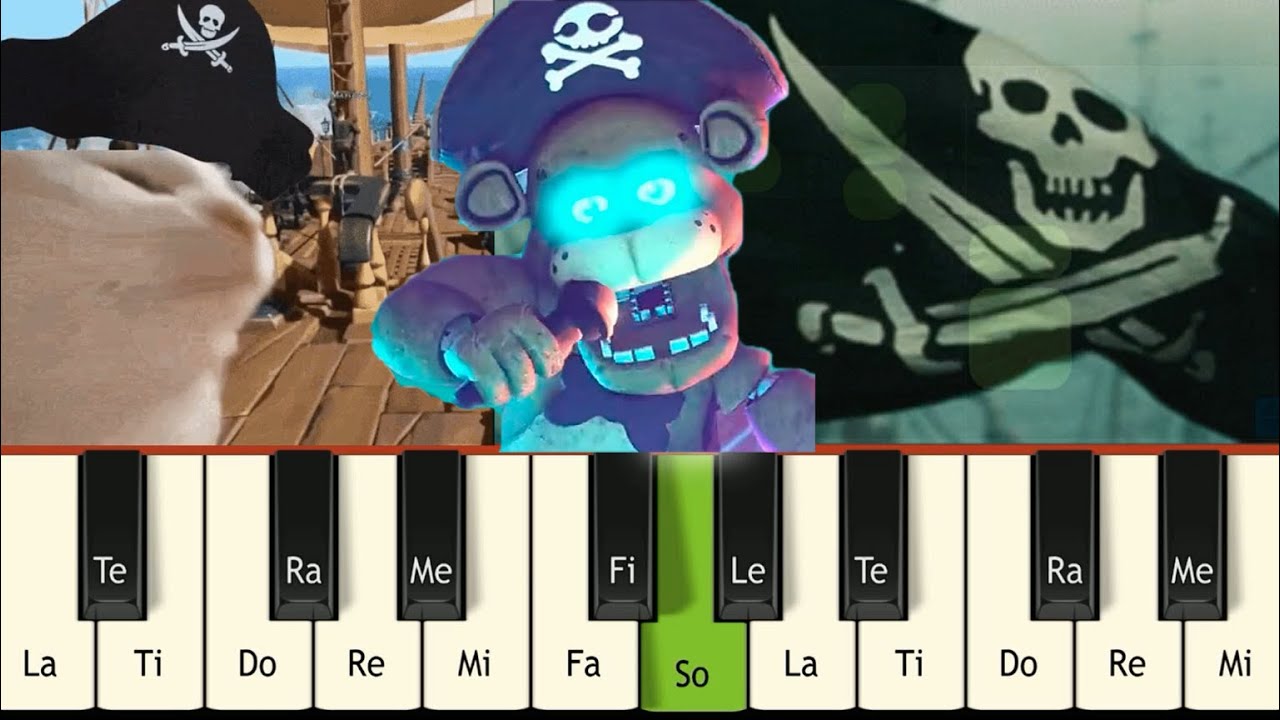 FNAF (WELLERMAN - EASY Piano Tutorial) Looking for a pirate treasure in ...
