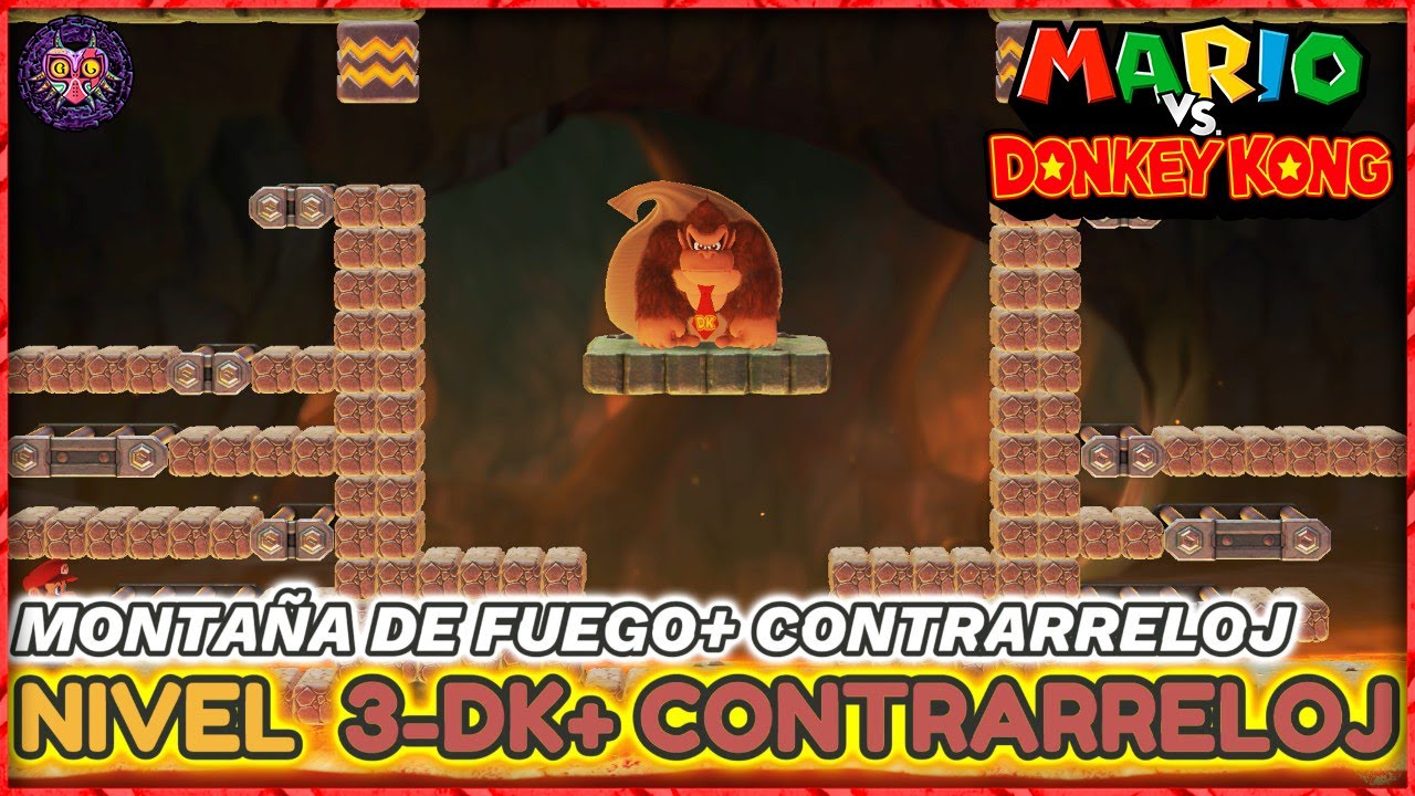 Mario Vs Donkey Kong | Nivel 3-DK+ Contrarreloj | Montaña de Fuego+ ...