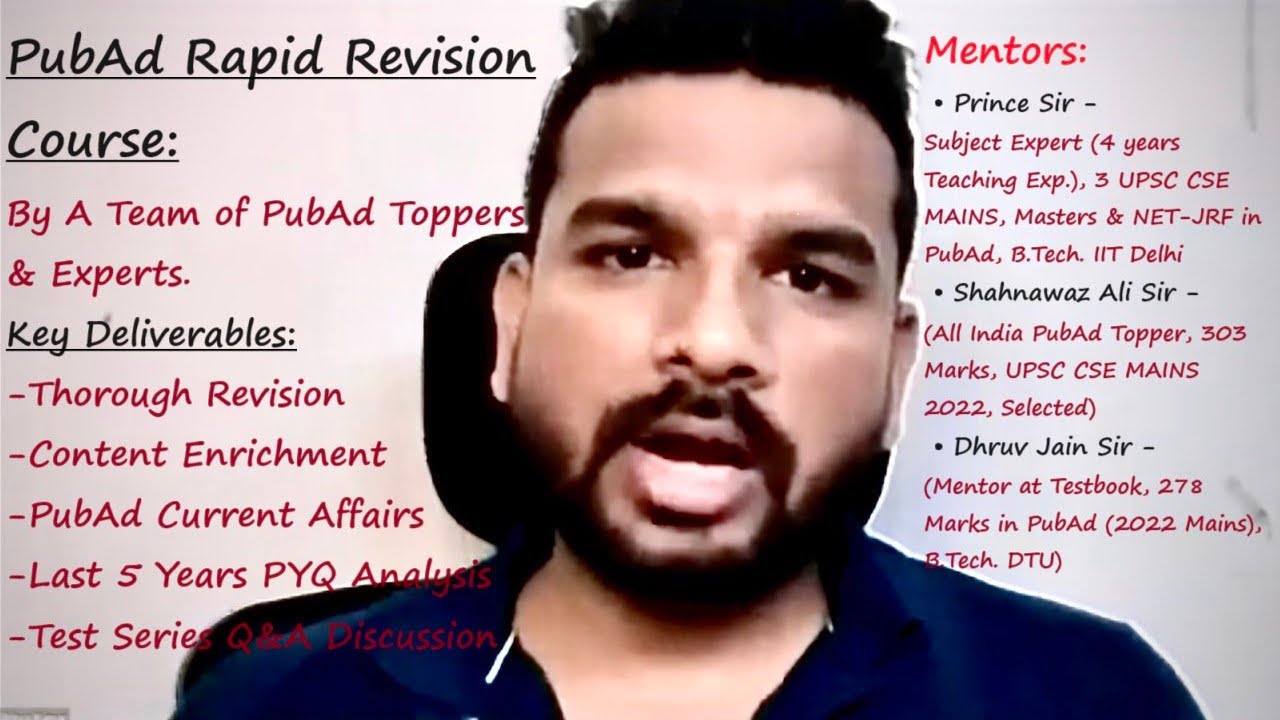 PubAd Rapid Revision Course under the guidance of a team of Pub Ad ...
