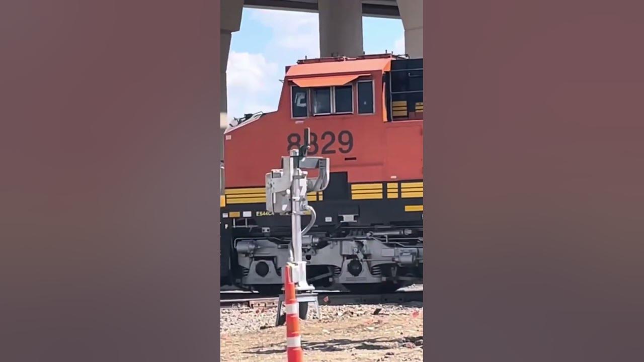 BNSF 8329 Rock Train Broadway St Railroad Crossing Downtown Carrollton TX - YouTube