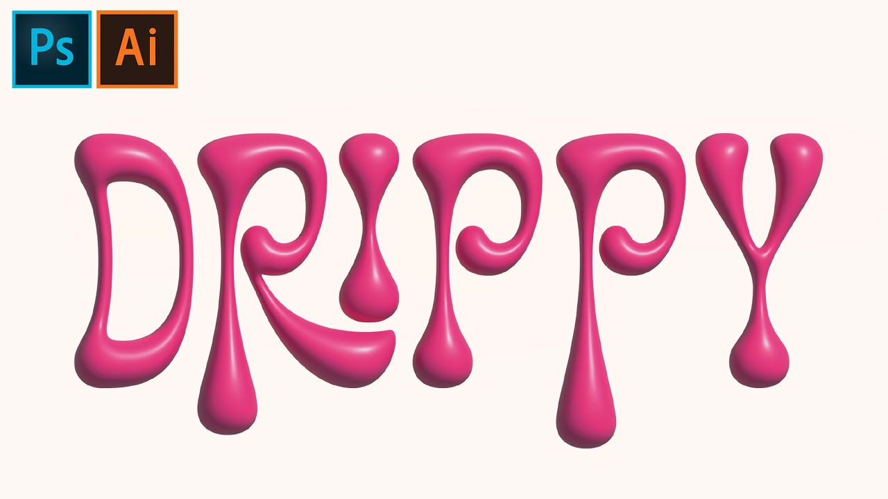 Easy 3D Inflated Drip Type in Illustrator & Photoshop - YouTube