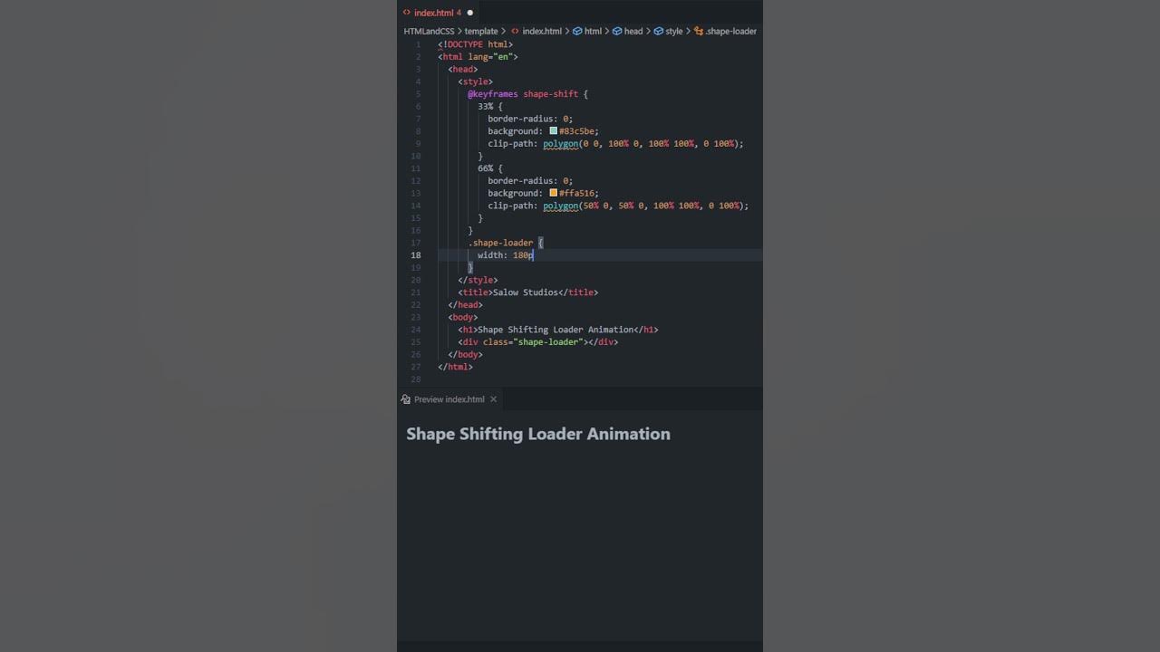 Shapeshifting Loader Animation HTML and CSS tutorial for beginners 2021 #shorts #coding - YouTube
