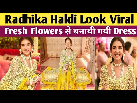 Radhika Marchent Fresh flower Haldi Dress | Radhika Marchent Haldi ...