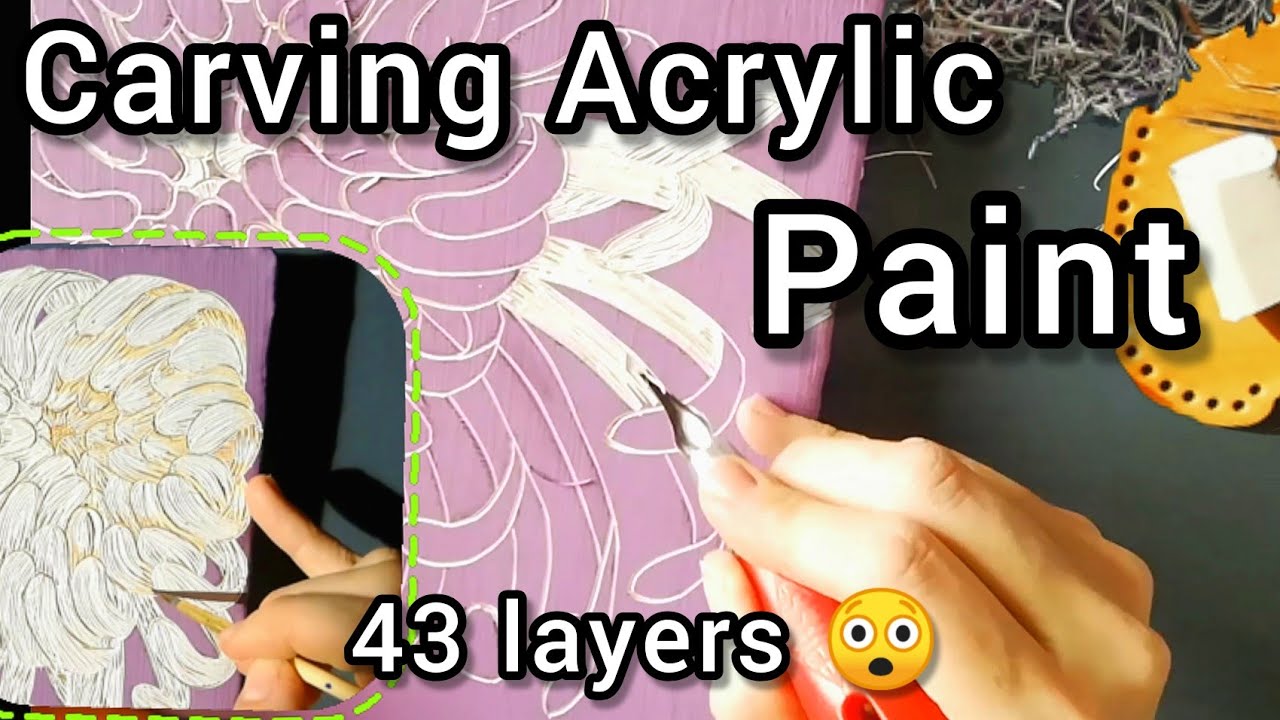 #81 CARVING into 43 Layers of ACRYLIC PAINT / Chrysanthemum Flower ...