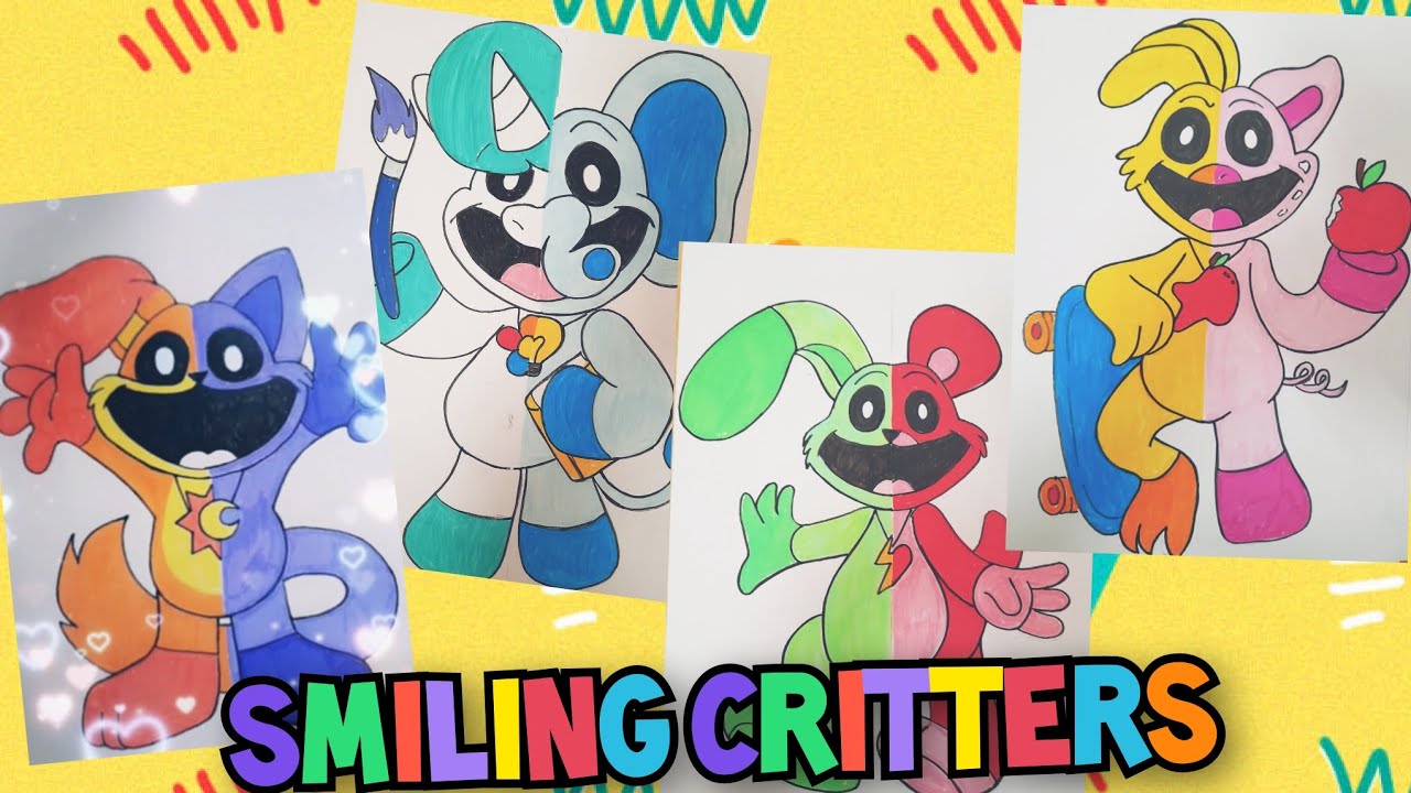 How to Draw and Color all Smiling Critters from Poppy Playtime chapter ...