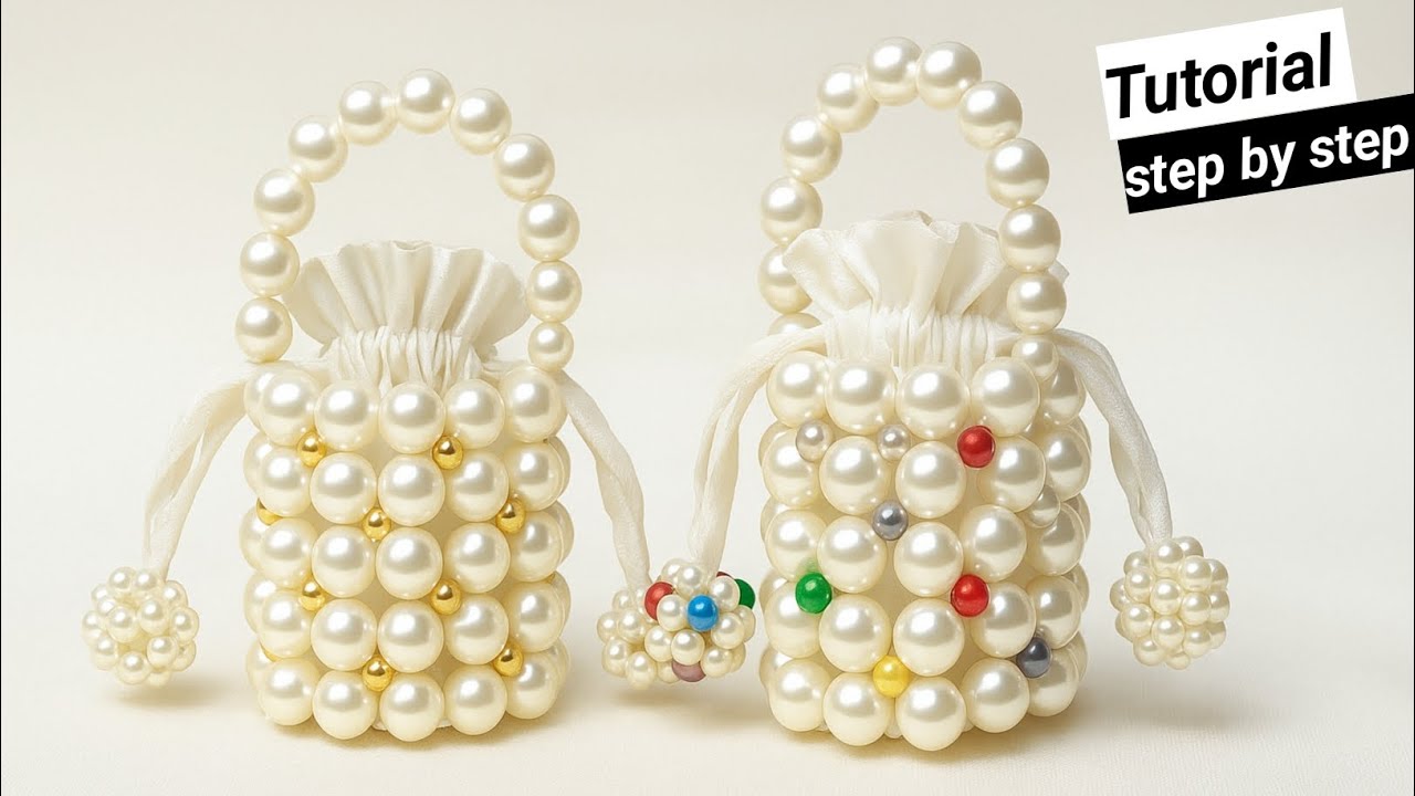 DIY Vintage Pearl Beaded Mini Bag | Easy Bucket Bag Tutorial for ...