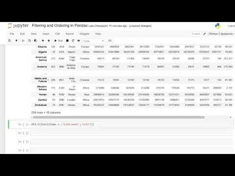 Filtering Columns and Rows in Pandas | Python Pandas Tutorials - YouTube