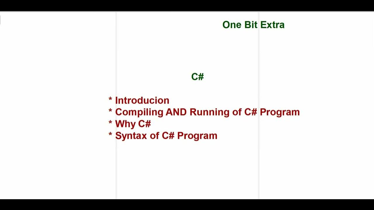 c#_01 introduction of c# | How to write c# program | Example of c# ...